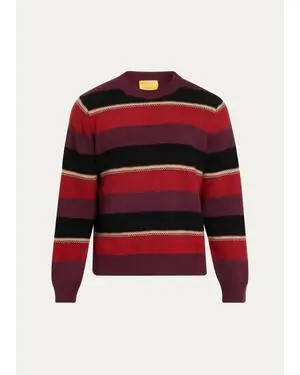 Guest In Residence Striped Cashmere Sweater - Fig Combo