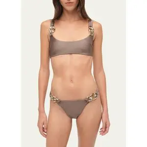 Simkhai Wild Chain Scoop-neck Bikini Top