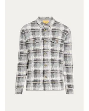 Guest In Residence Plaid Cashmere Shirt - Grey Multi