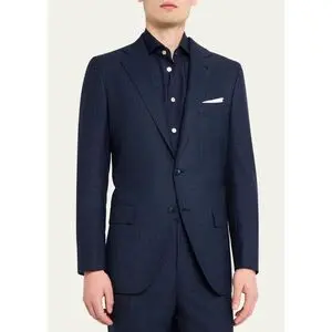 Kiton Wool Tonal Plaid Single-breasted Suit