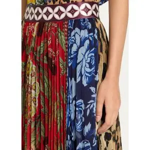 Alice + Olivia Katz Pleated Handkerchief Midi Skirt
