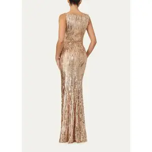 Jenny Packham Solaris Sequined Sleeveless Column Gown