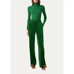 Akris Florine Corduroy Wide-leg Trousers