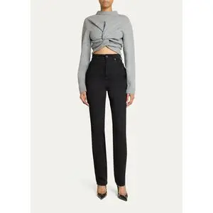 Balenciaga Cropped Twisted Wool Sweater