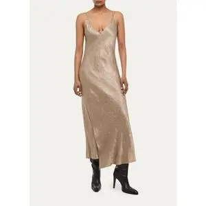 Helmut Lang Crinkled-effect Midi Slipdress