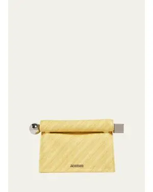Jacquemus La Pochette Rond Carre Rolled Clutch Bag