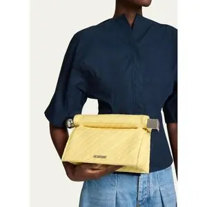 Jacquemus La Pochette Rond Carre Rolled Clutch Bag
