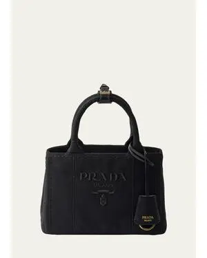 Prada Jardiniere Mini Cotton Canvas Top-handle Bag - Nero