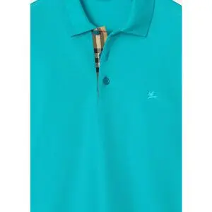 Burberry Check-placket Slim Fit Cotton Polo Shirt