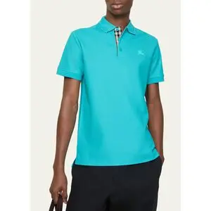 Burberry Check-placket Slim Fit Cotton Polo Shirt