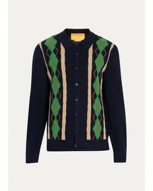 Guest In Residence Argyle Cashmere Shirt - Red