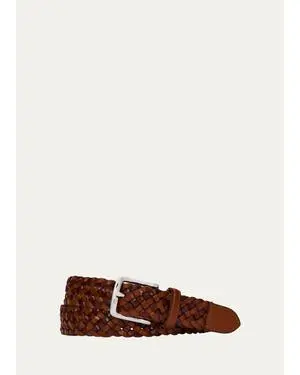 Polo Ralph Lauren Westend Braided Leather Belt - Brown Multi