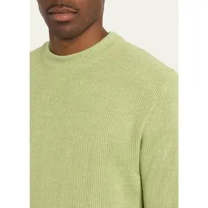 Kiton Silk, Cashmere And Linen Micro-rib Crewneck Sweater