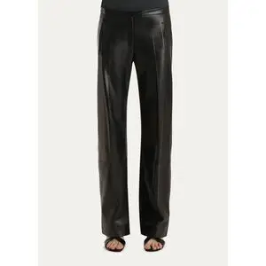 Khaite Miles Leather Straight-leg Pants