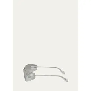 Miu Miu Aube 75mm Rectangular Sunglasses