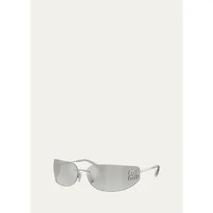 Miu Miu Aube 75mm Rectangular Sunglasses