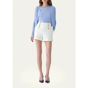 Carolina Herrera Silk-cotton Crewneck Cardigan - Cloudy Blue
