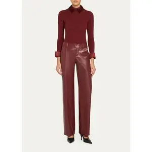 Alice + Olivia Porla Removable-collar Merino Wool Sweater - Cognac