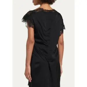 A.L.C. Luna Lace-trim Satin Top