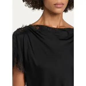 A.L.C. Luna Lace-trim Satin Top