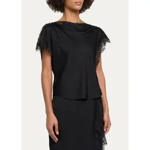 A.L.C. Luna Lace-trim Satin Top