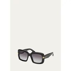 TOM FORD Icon 53mm Acetate Square Sunglasses - Black
