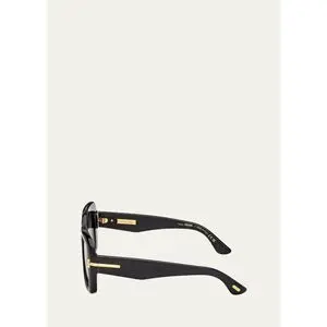 TOM FORD Icon 53mm Acetate Square Sunglasses - Black