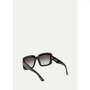 TOM FORD Icon 53mm Acetate Square Sunglasses - Black