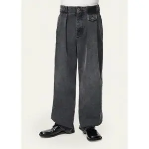 Loewe Leather Label Baggy-fit Pleated Jeans