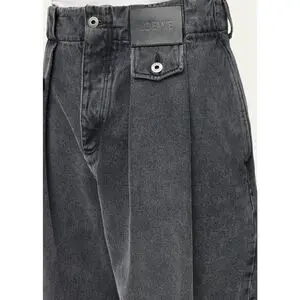 Loewe Leather Label Baggy-fit Pleated Jeans
