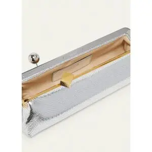 Jacquemus La Pochette Salon Snakeskin-embossed Leather Clutch Bag