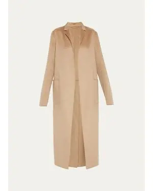 Adam Lippes Zibelline Open-front Cashmere Midi Coat - Camel