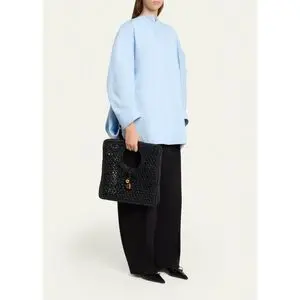 Jacquemus Le Petit Carre Raffia Top-handle Bag - Black