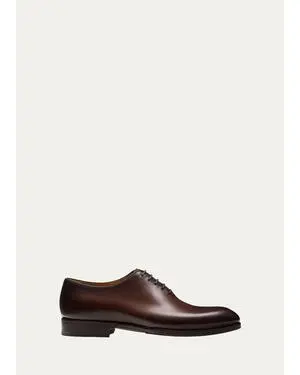 Magnanni Leather Wholecut Oxfords - Tabaco