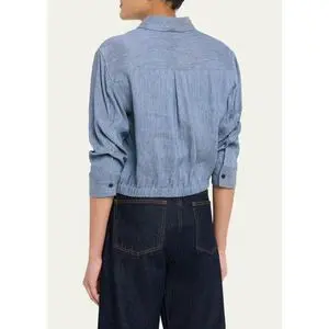 Theory Cropped Button-front Shirt
