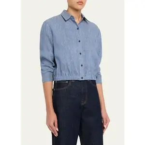 Theory Cropped Button-front Shirt