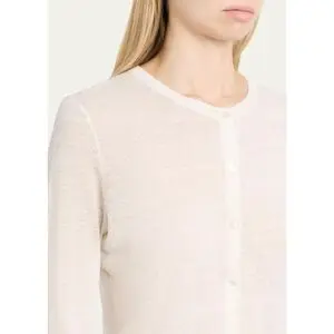 Theory Cropped Linen-blend Cardigan