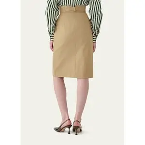 Carolina Herrera Belted Cotton Pencil Skirt
