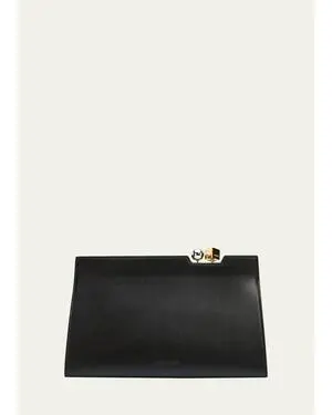 Jacquemus Le Salon Rond Carre Leather Clutch Bag