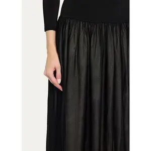 Maria Mcmanus Boat-neck Colorblock Midi Dress