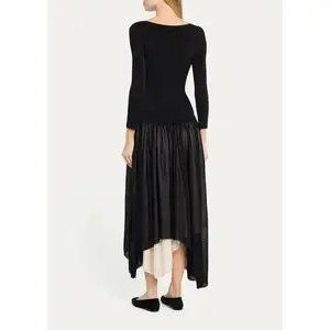 Maria Mcmanus Boat-neck Colorblock Midi Dress