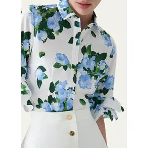 Carolina Herrera Tiered Ruffle Sleeve Button-down Shirt