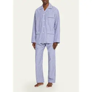 Bergdorf Goodman Striped Cotton Pajama Shirt