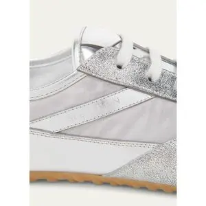 Alexander McQueen Boxe Low-top Leather Sneakers - Silver