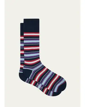 Paul Smith Mixed Stripe Crew Socks - Navy Multi