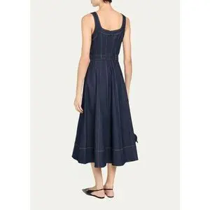 Cinq À Sept Cambree Belted Denim Midi Dress