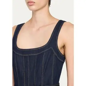Cinq À Sept Cambree Belted Denim Midi Dress