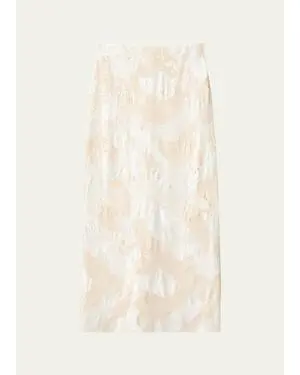 Lafayette 148 New York Straight Sequin Midi Skirt