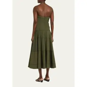 Veronica Beard Ilona Tiered Faille Midi Dress