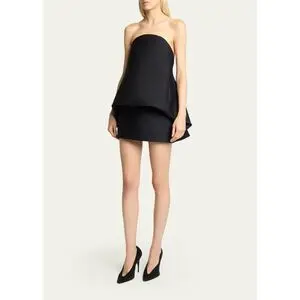 Balenciaga Strapless Draped Mini Balloon Dress
